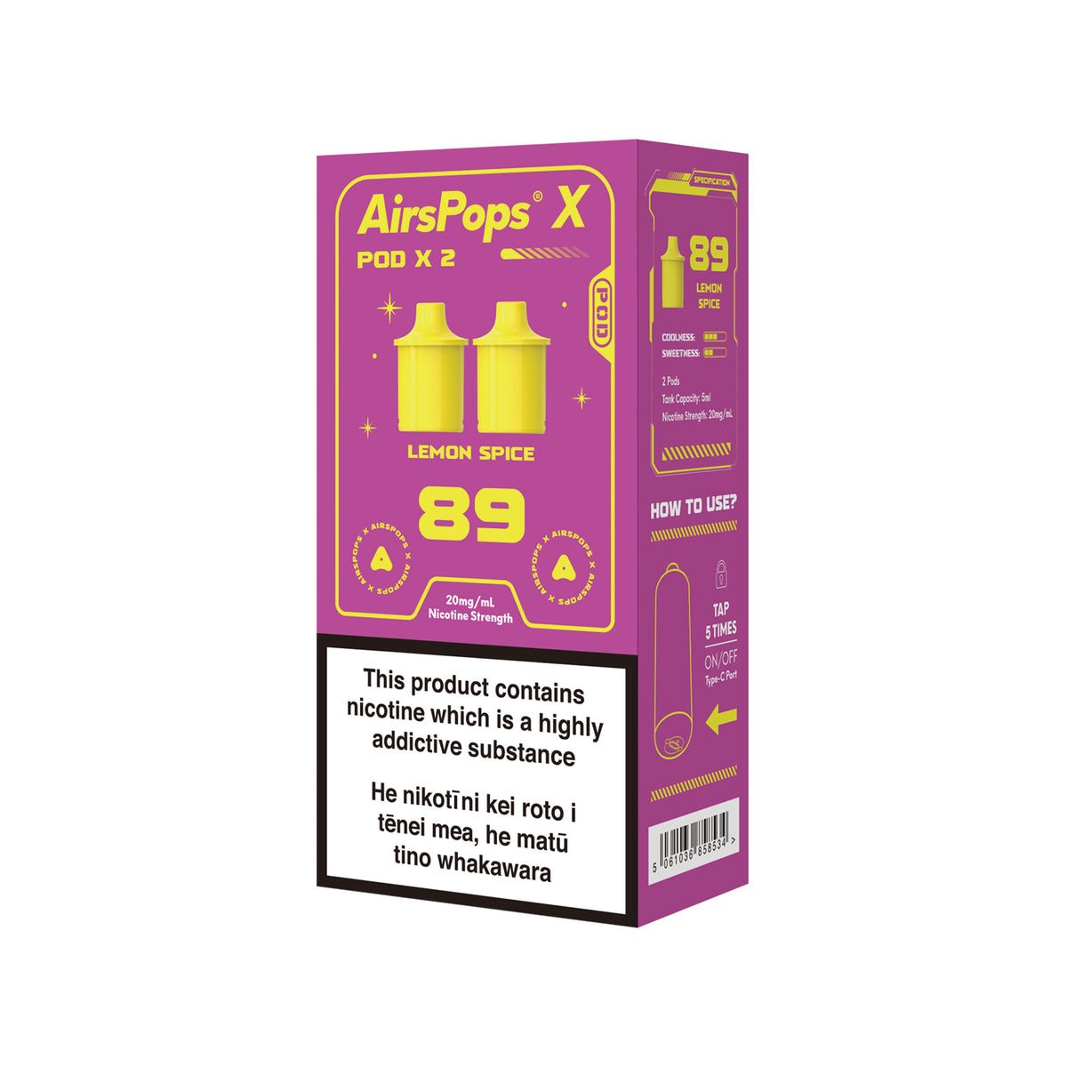AIRSCREAM AirsPops X Twin Pod - 89 Lemon Spice 3000 Puffs 5ml ...